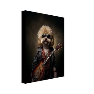 Labradoodle Rock Star Art Print: Funny Dog With Guitar Poster - Etsy