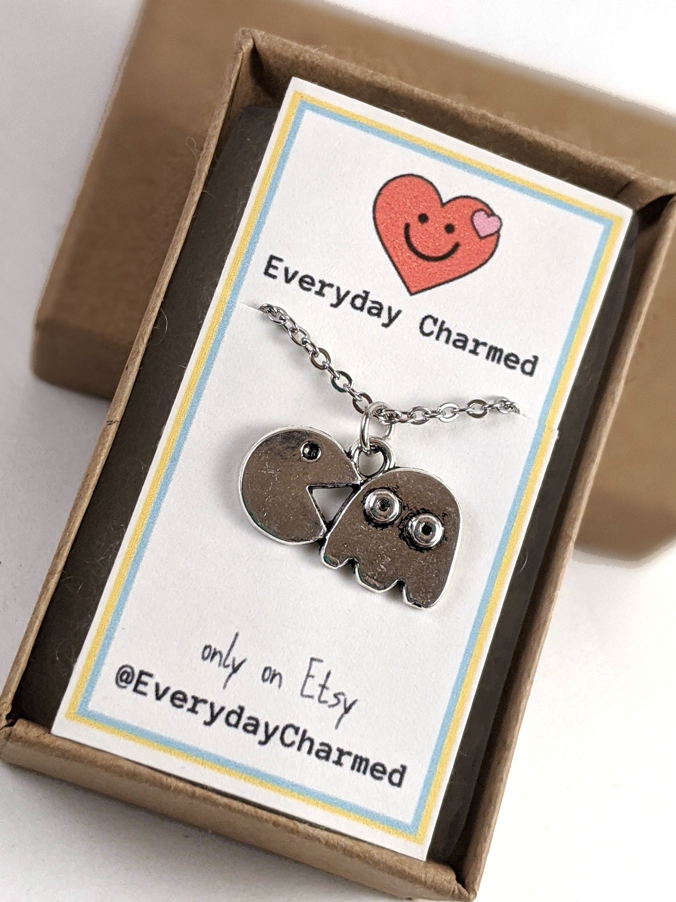 Retro PAC-MAN Pac Man Pacman and Ghost Arcade Gamer Charm Necklace - Etsy