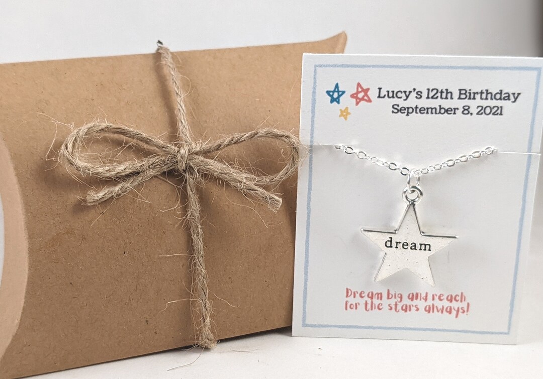 Personalized Birthday Favor - Star Dream Necklace for Tweens Teens ...