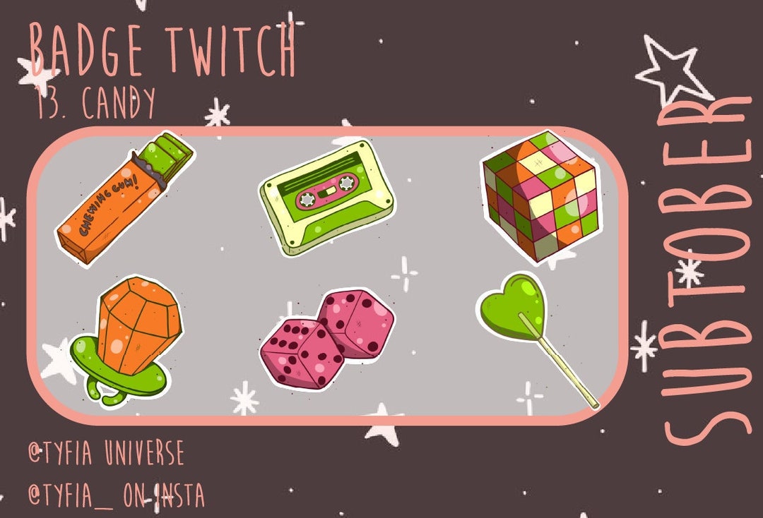 BADGES TWITCH - CANDY - Halloween Badges - Candy - Subtober - Lollipop ...