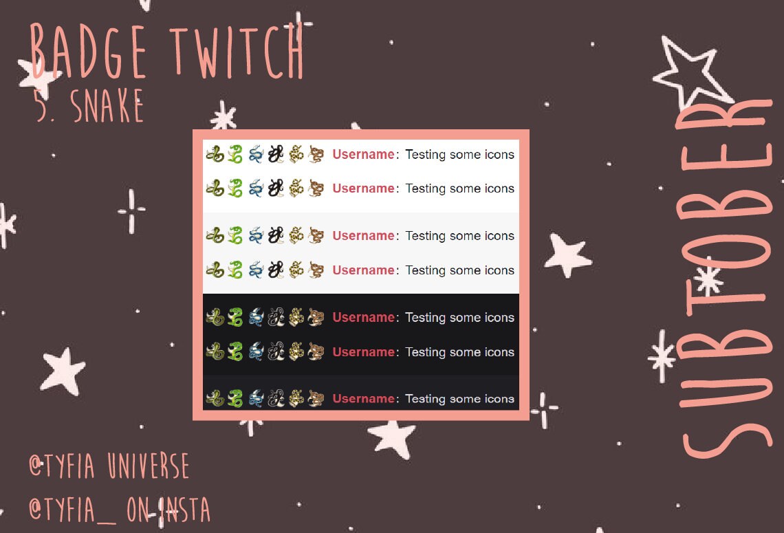 BADGES TWITCH - SNAKE - Halloween Badges - Snake - Subtober - Witch ...