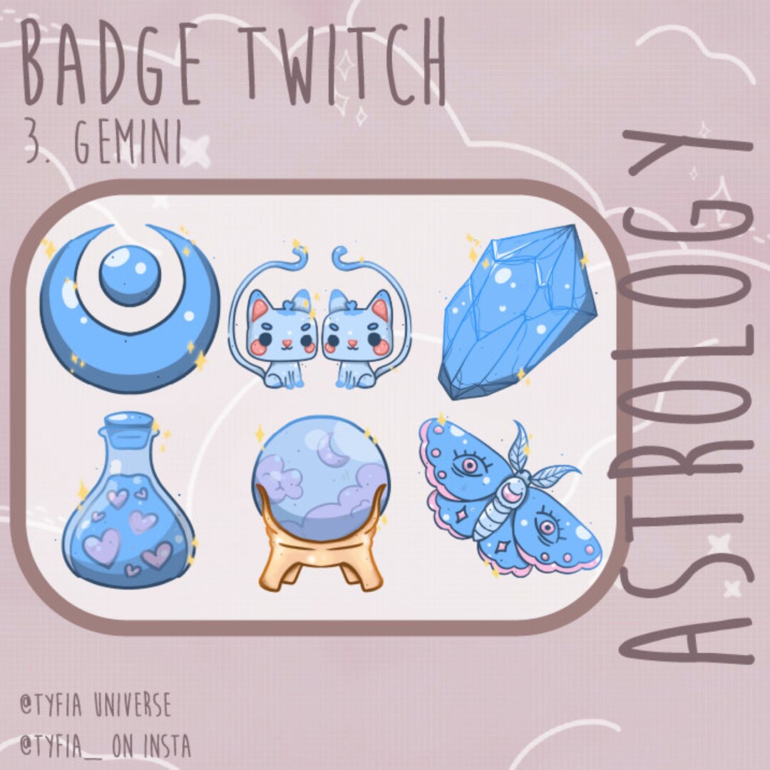 BADGES TWITCH - ASTROLOGY - Gemini Badges - Astrology - Moon Badges ...