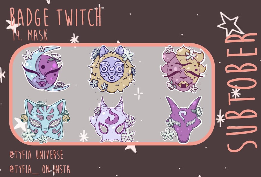 BADGES TWITCH - MASK - Halloween Badges - Mask - Subtober - Kindred ...