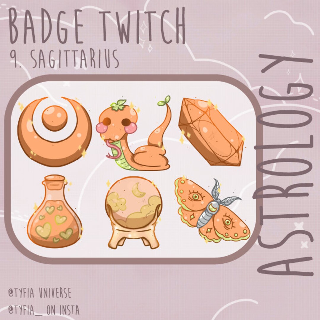 BADGES TWITCH - ASTROLOGY - Sagittarius Badges - Astrology - Moon ...