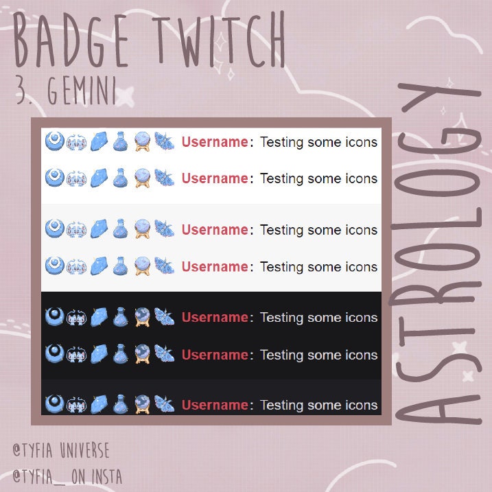 BADGES TWITCH ASTROLOGY Gemini Badges Astrology Moon Badges Twitch Sub ...