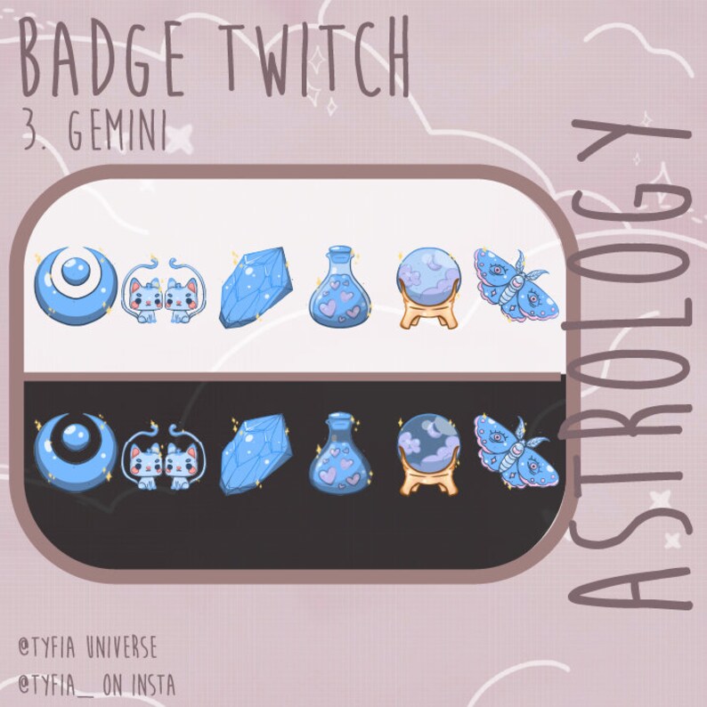 BADGES TWITCH - ASTROLOGY - Gemini Badges - Astrology - Moon Badges ...