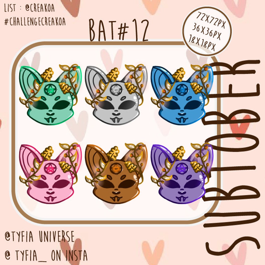 TWITCH BADGES - BAT - Bat Badges - Bat - Subtober - Chave Mouse Badges ...