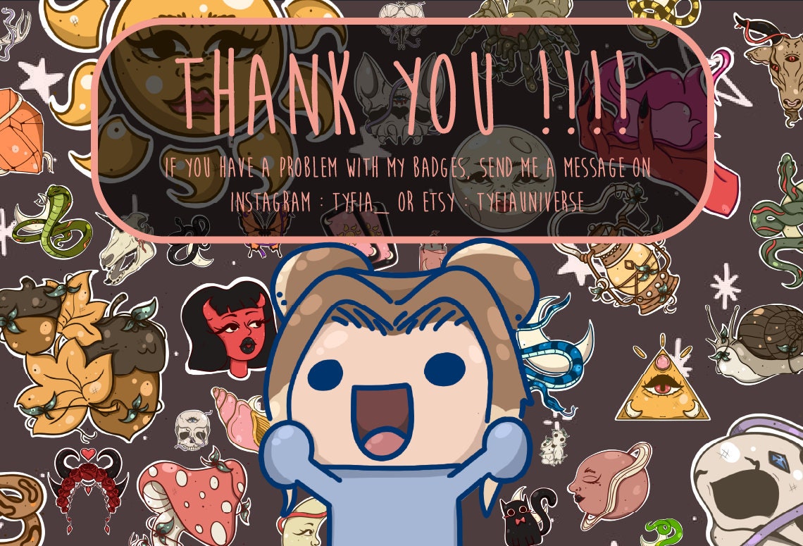 BADGES TWITCH BONES Halloween Badges Bones Subtober Witch Badges Moon ...