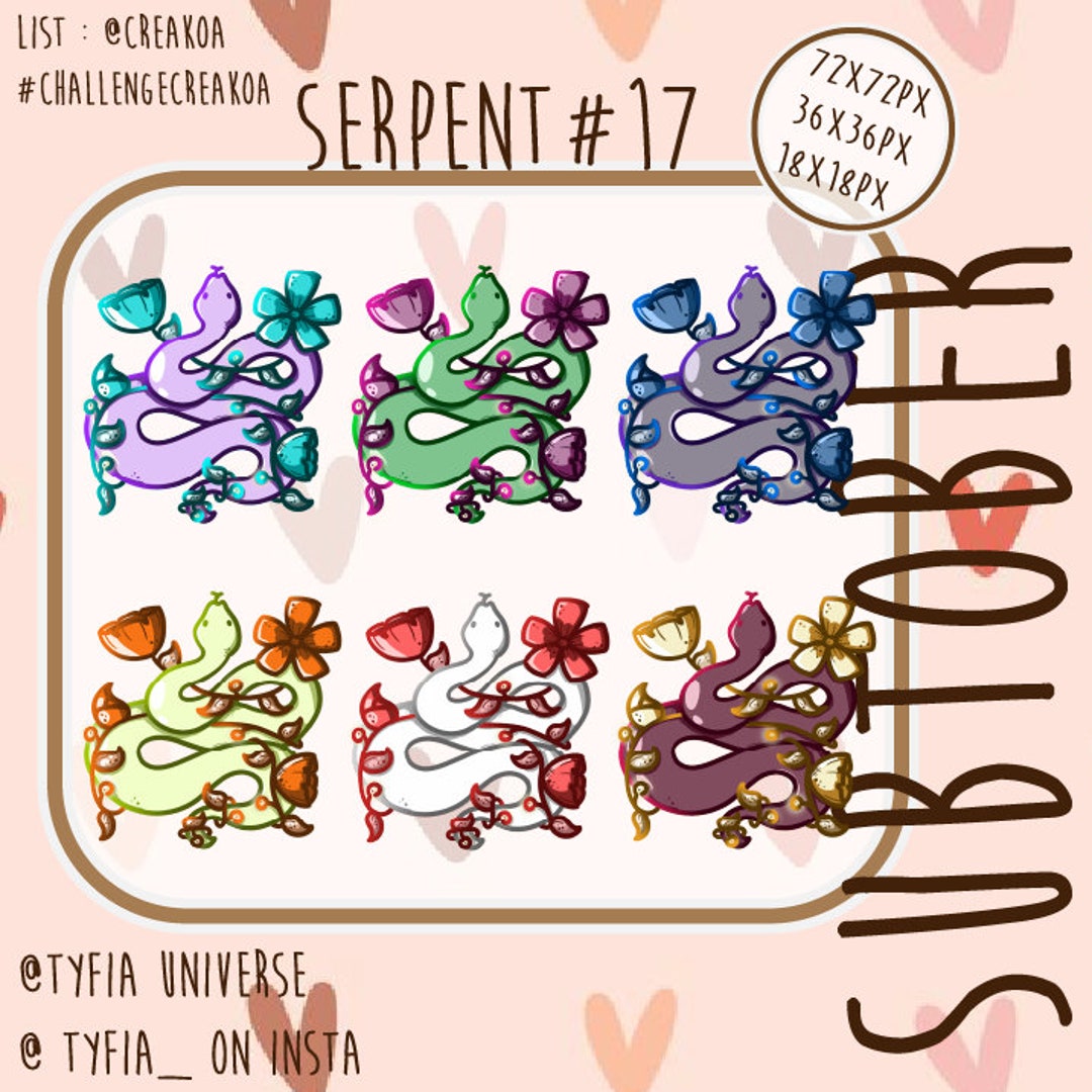 BADGES TWITCH - SNAKE - Snake Badges - Serpent - Subtober - Serpent ...