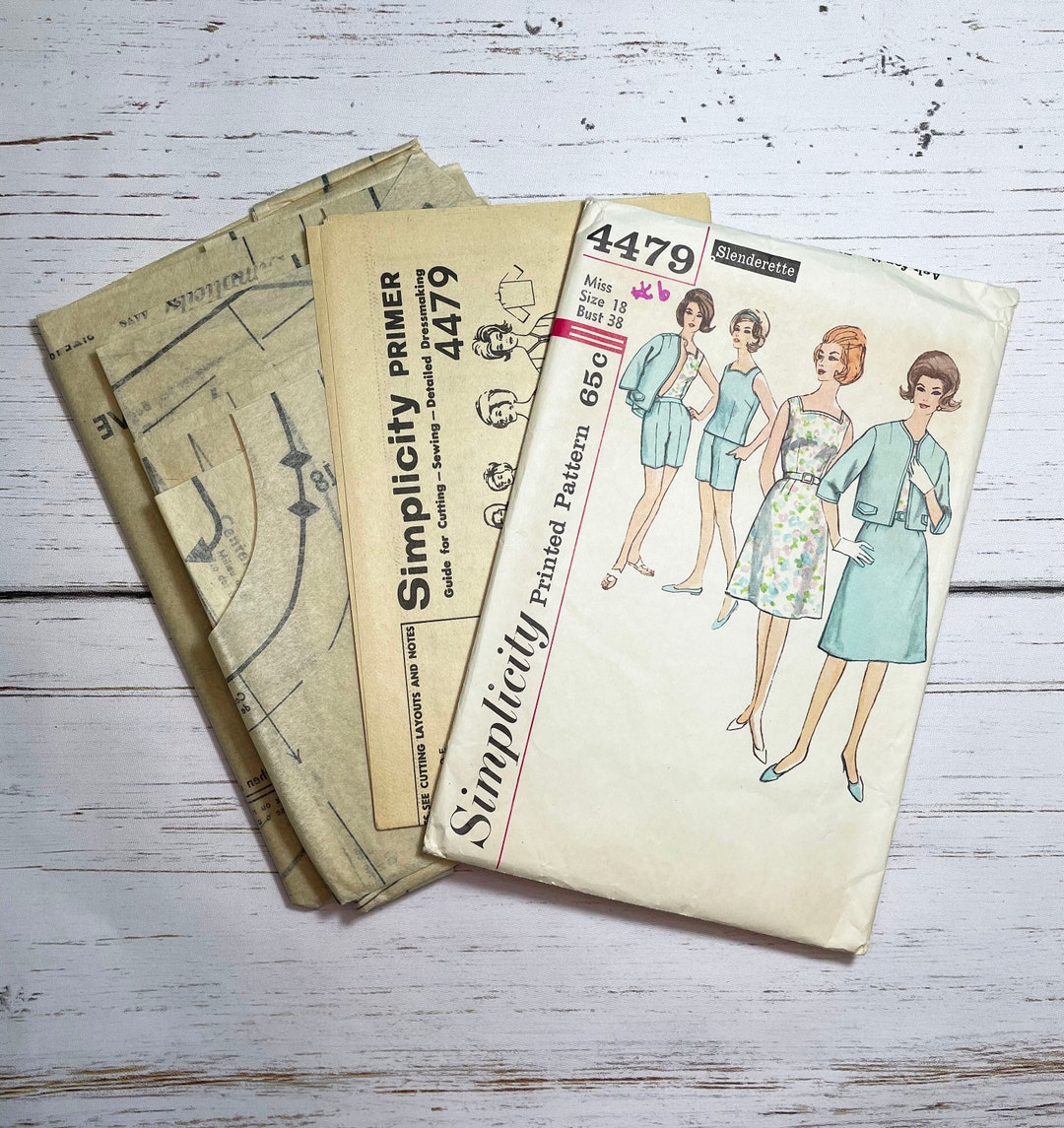 Simplicity 4479 - Slenderette Size 18, Bust 38 - Cut/complete - 1960's ...