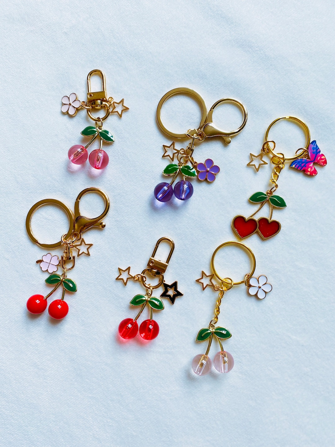 Handmade Cute Clear Cherry Keychain,cherry Airpod/phone Charm,kawaii ...