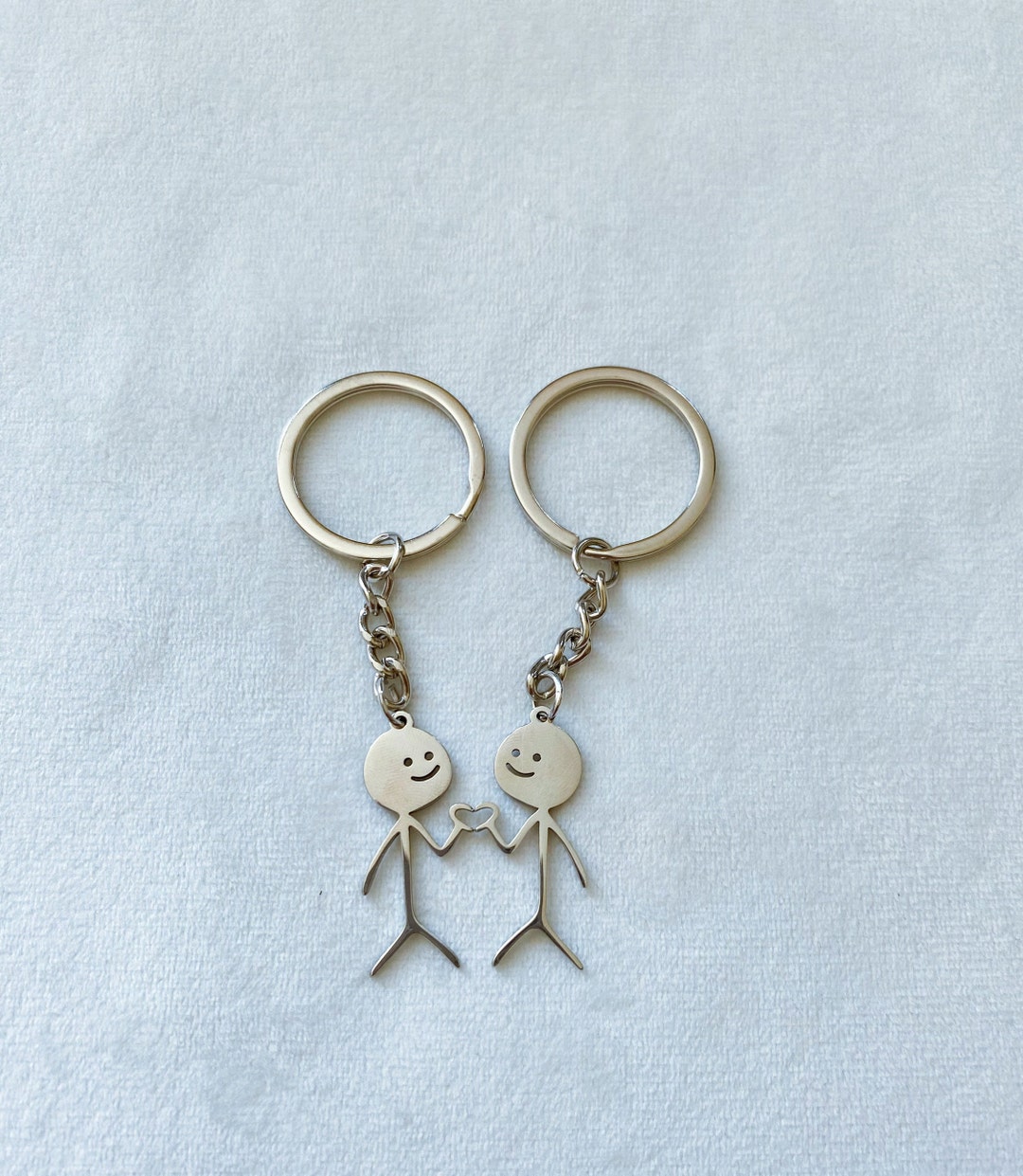 Couple Heart Keychain Set,personlized Gifts,matching Couples Gift Set ...