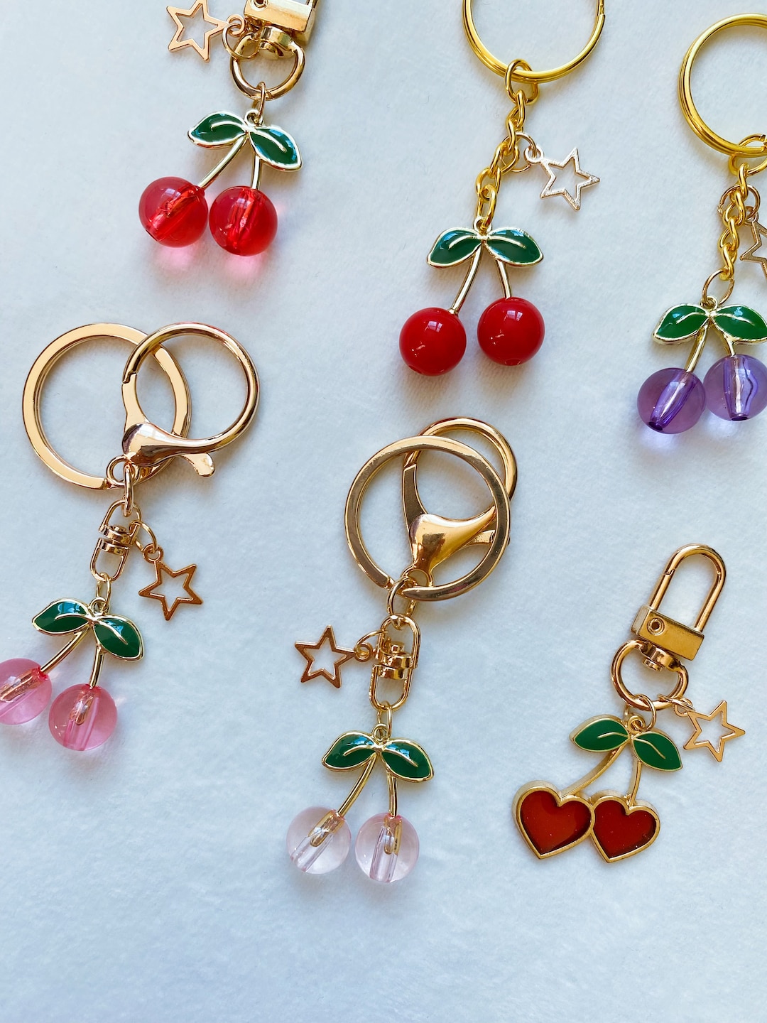 Handmade Cute Clear Cherry/strawberry Keychain,cherry Airpod/phone ...
