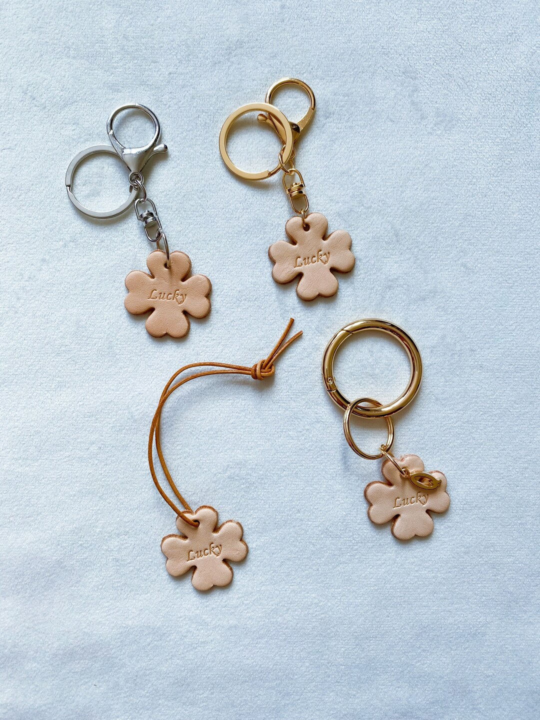 Personalized Lucky Leather Four Leaf Clover Keychain, Birthday Gift ...