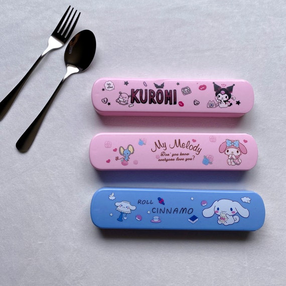 Cute Spoon&fork Settravel Tableware Set Kawaii Lunch Box - Etsy
