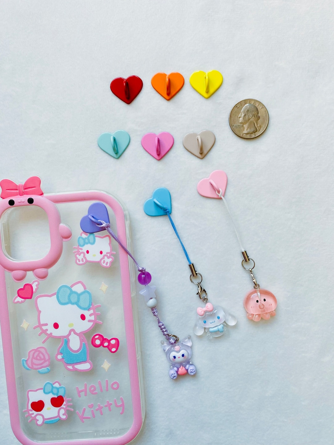 Colorful Metal Heart Phone Charm Holder,loop for Phone Charms,kawaii ...
