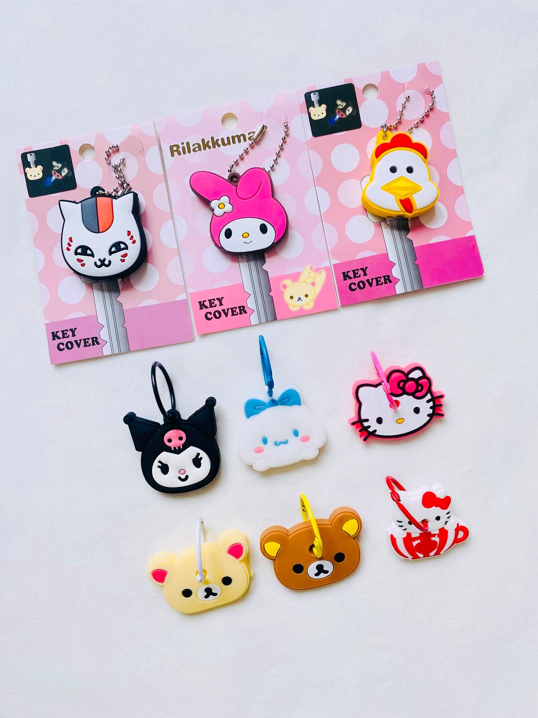 Anime Kawaii PVC Cat/bunny/chicken/bear Key Coverskey Cap - Etsy
