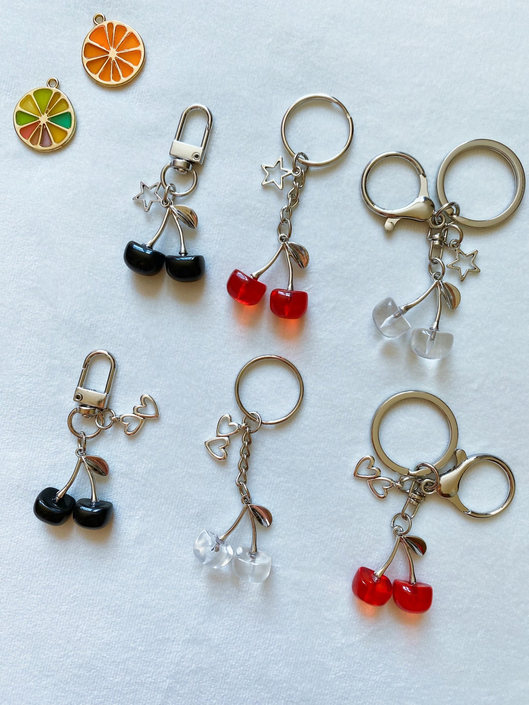 Handmade Cute Clear Cherry Keychain,cherry Airpod/phone Charm,kawaii ...