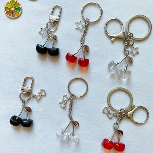 Handmade Cute Clear Cherry Keychain,cherry Airpod/phone Charm,kawaii ...