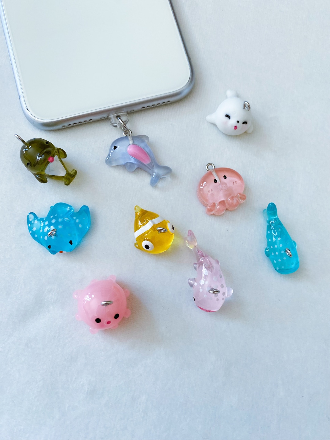 Colorful Jelly Ocean Animal Kawaii Phone Dust Plug Charm,fits Lightning ...