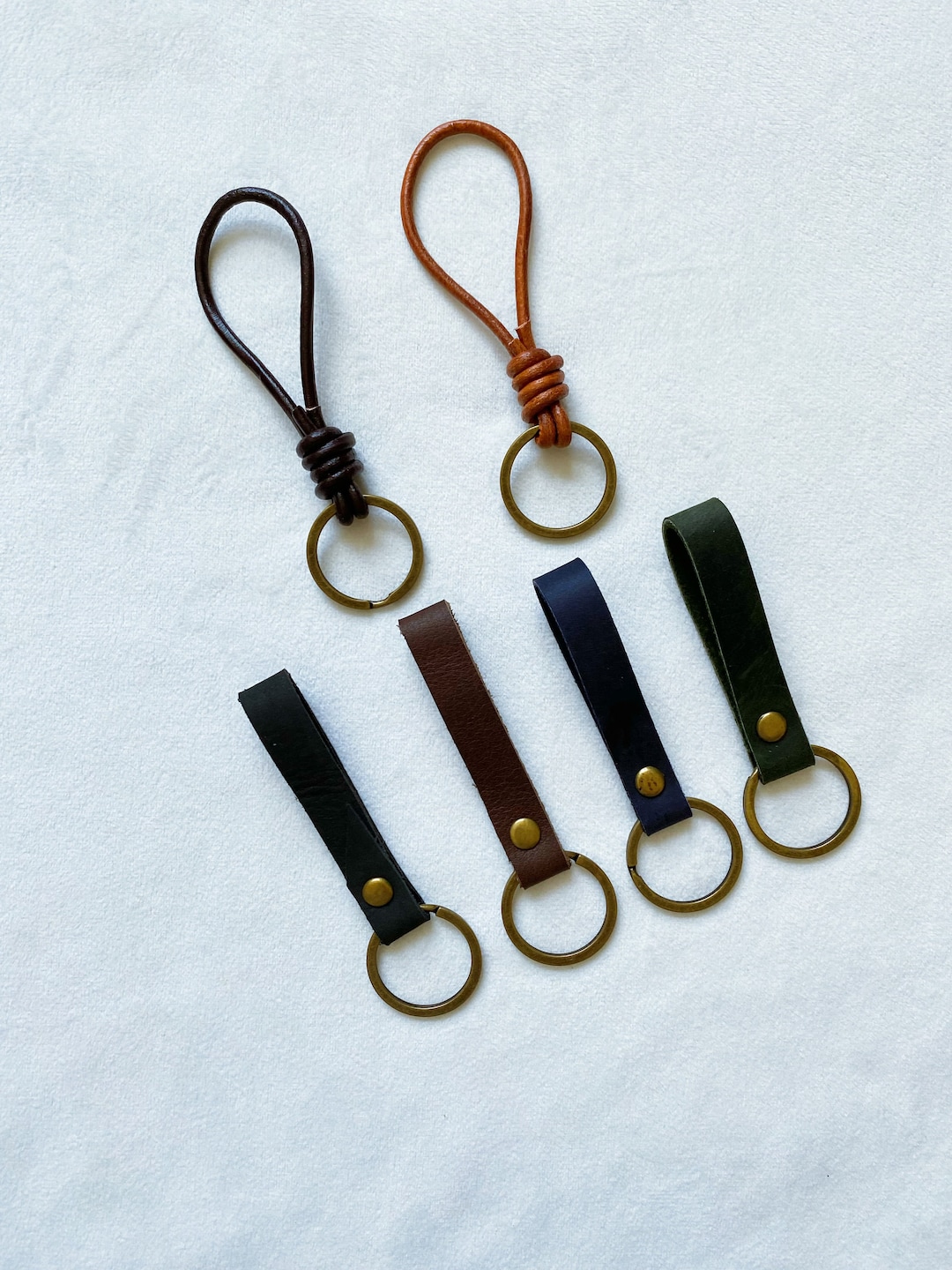 Simple Handmade Leather Keychain, Leather Key Holder,gift for Him ...