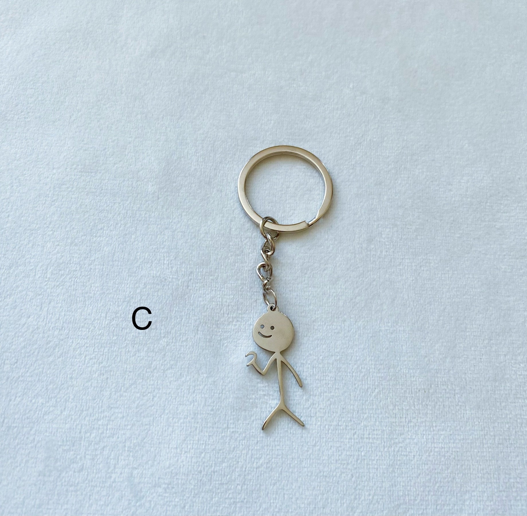 Couple Heart Keychain Set,middle Figure Keyring,matching Couples Gift ...