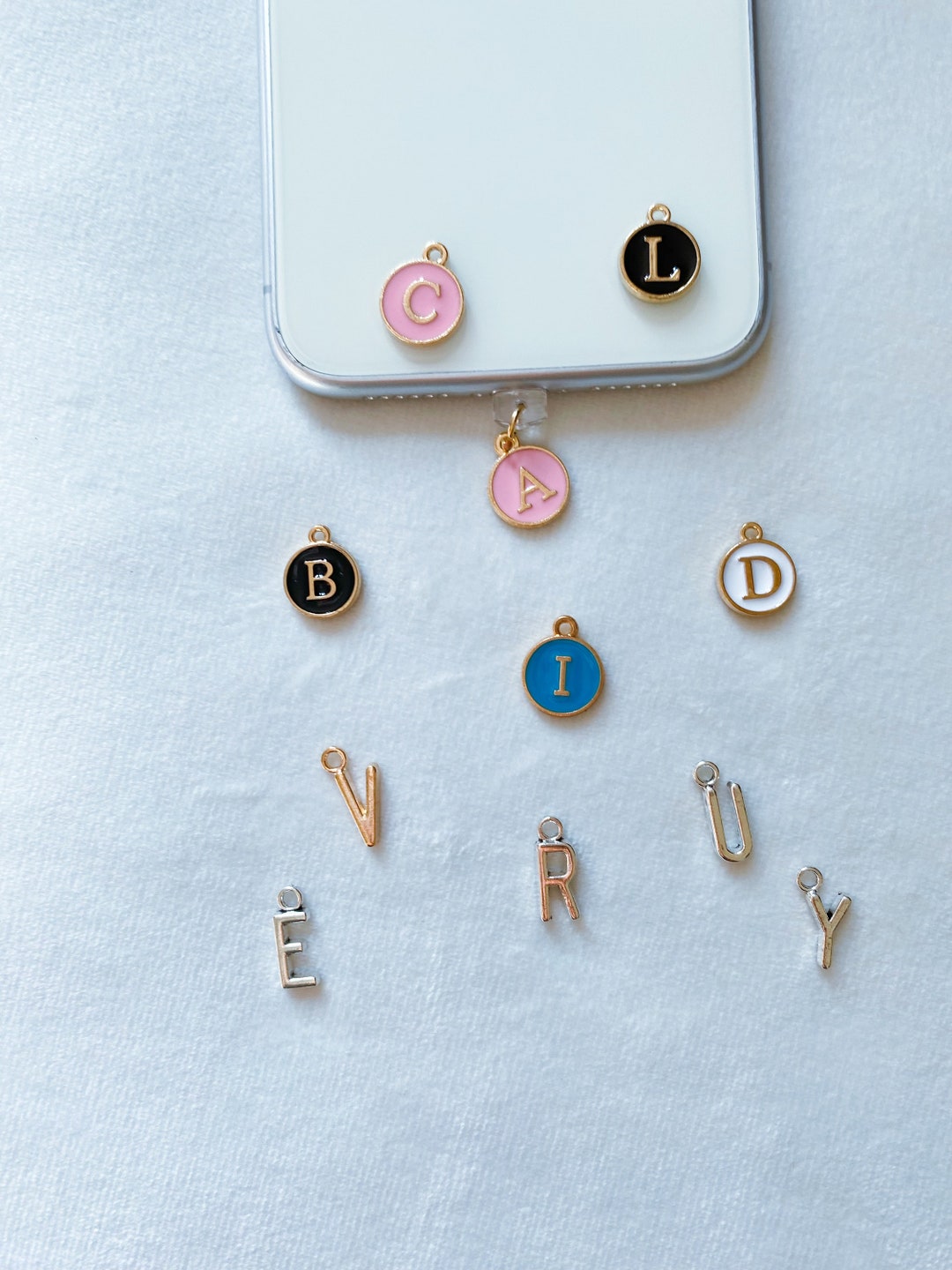 Initial Dust Plug Charm,fits Lightning Cable/usb-c,phone Charm,book ...