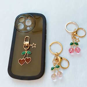 Handmade Cute Clear Cherry Keychain,cherry Airpod/phone Charm,kawaii ...