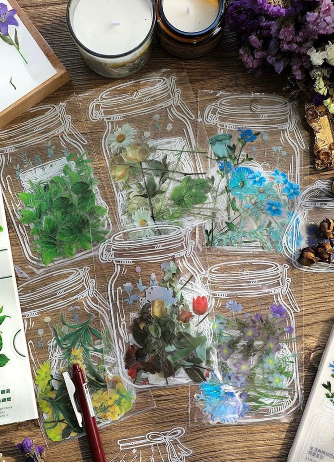 15pcs Plant Large Stickers Set, US Seller, Flower Collage, Journal ...