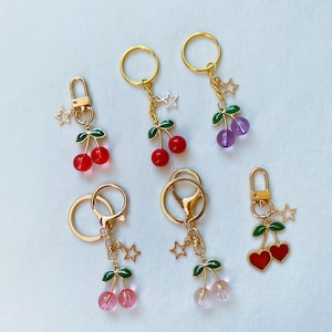 Handmade Cute Clear Cherry/strawberry Keychain,cherry Airpod/phone ...