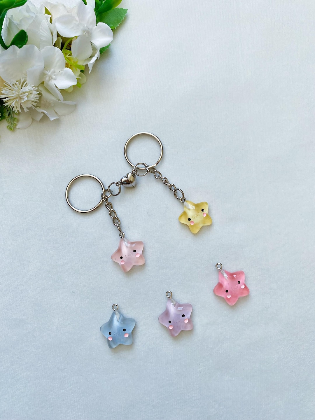 Cute Star Magnetic Heart Keyrings,matching Keychain,matching Couples ...