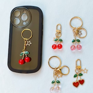 Handmade Cute Clear Cherry/strawberry Keychain,cherry Airpod/phone ...