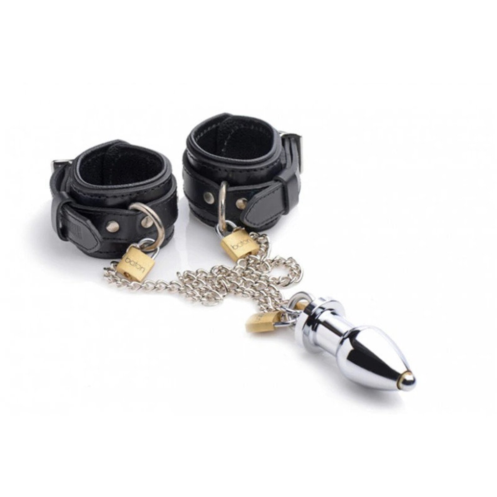 Mature Metal Tail Plug W Handcuffs Anal Butt Plug Slave Etsy