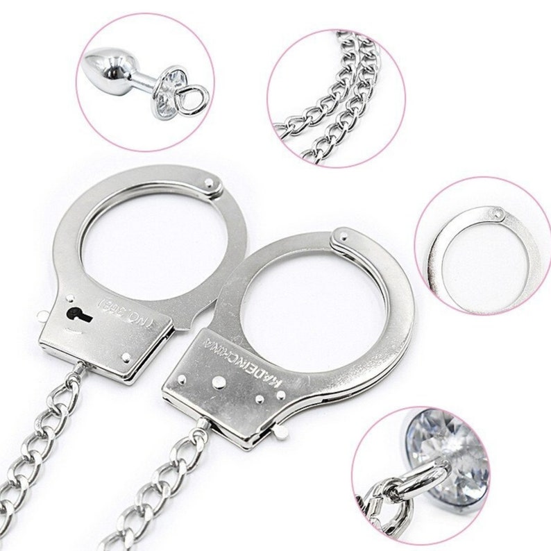 Mature Metal Tail Plug Handcuffs Anal Butt Plug Bdsm Adult Etsy