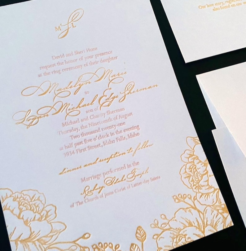 Custom Letterpress Invitations - Etsy