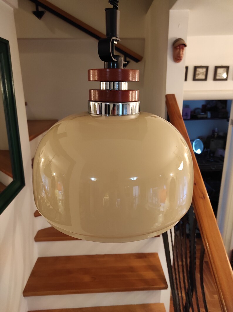 Mid Century Pendant Light, MCM Ceiling Light, Vintage Light, 1970s ...