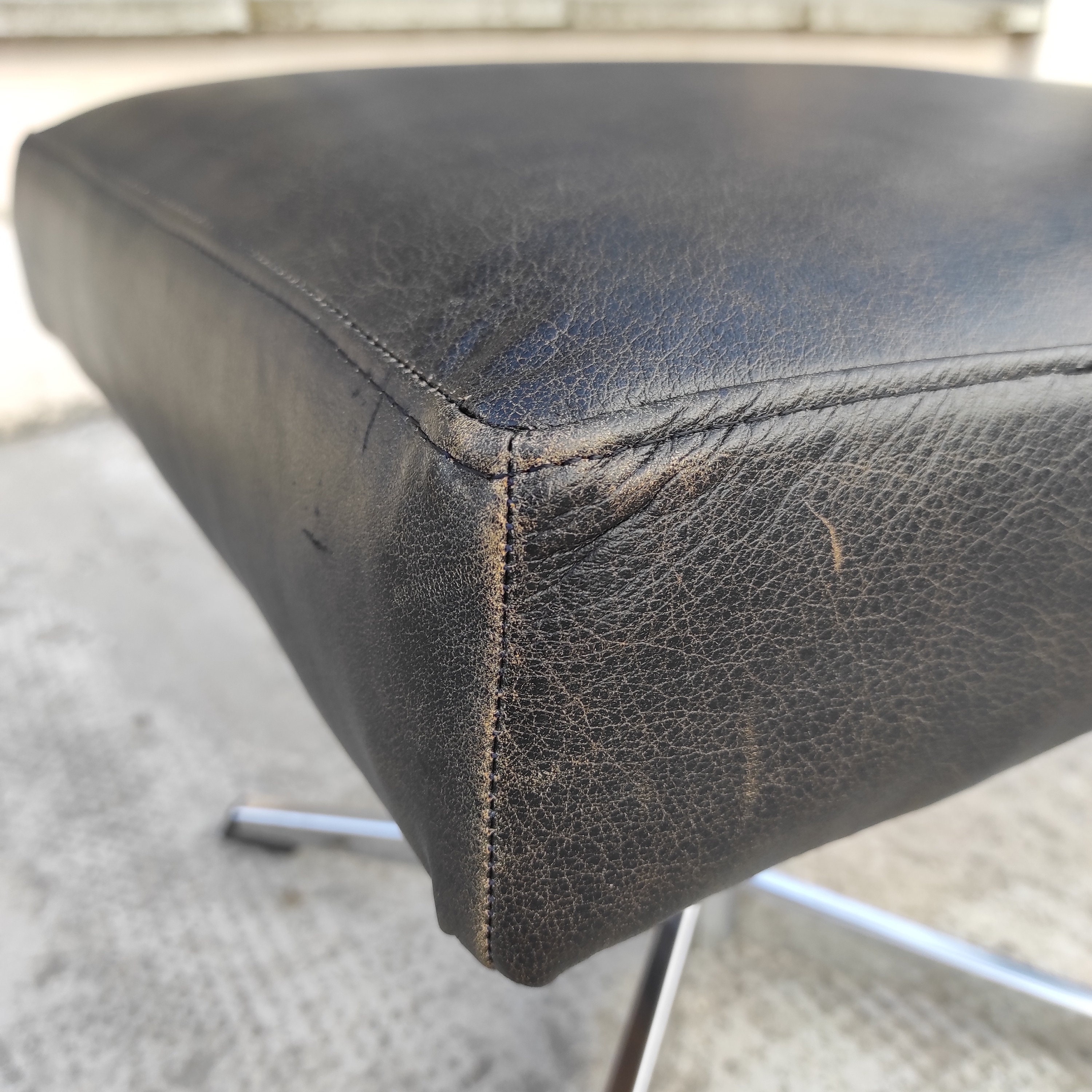 Mid Century Leather Ottoman Vintage Footstool German Design - Etsy