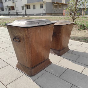 Pair of Antique Coal Bins, Vintage Fireplace Coal Storage Box, Antique ...