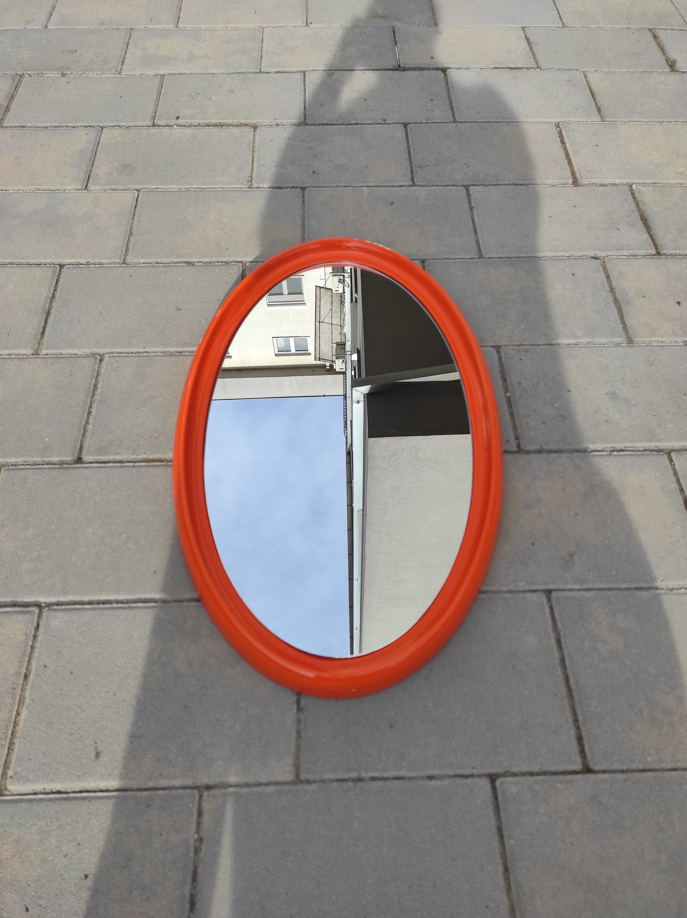Mid Century Oval Wall Mirror, Vintage Mirror, Plastic Oval Mirror ...