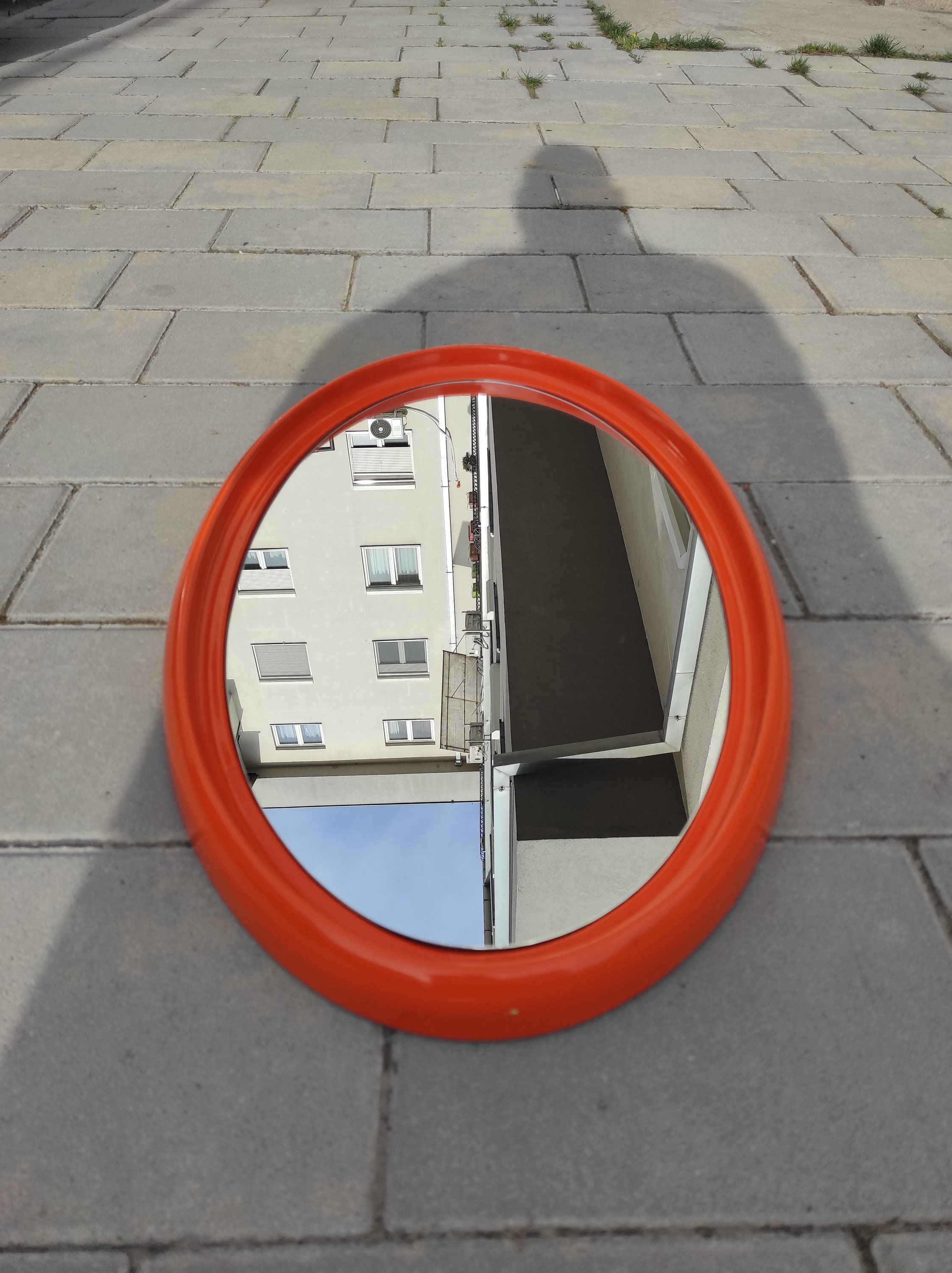 Mid Century Oval Wall Mirror, Vintage Mirror, Plastic Oval Mirror ...