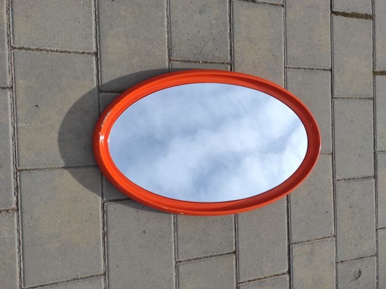 Mid Century Oval Wall Mirror, Vintage Mirror, Plastic Oval Mirror ...