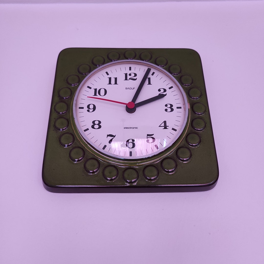 Vintage Wall Clock, MCM Wall Clock, Baduf Electronic Wall Clock, Space ...