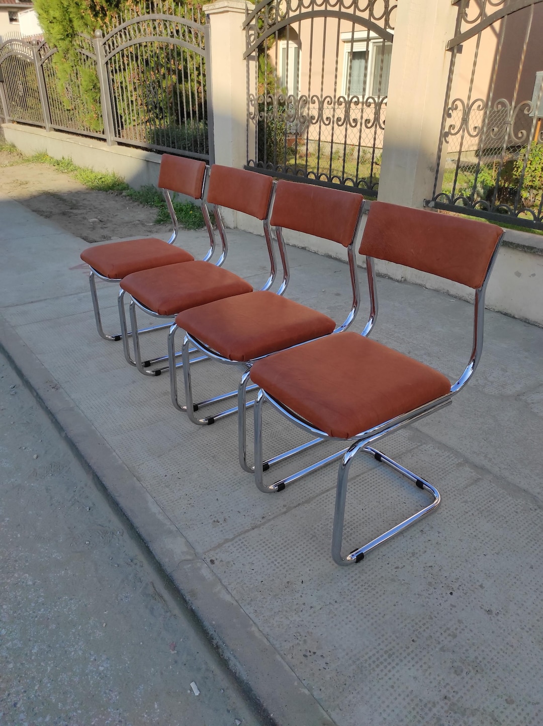 Set of 4 Vintage Italian Dining Chairs, Mid Century Chairs, Design 70's ...