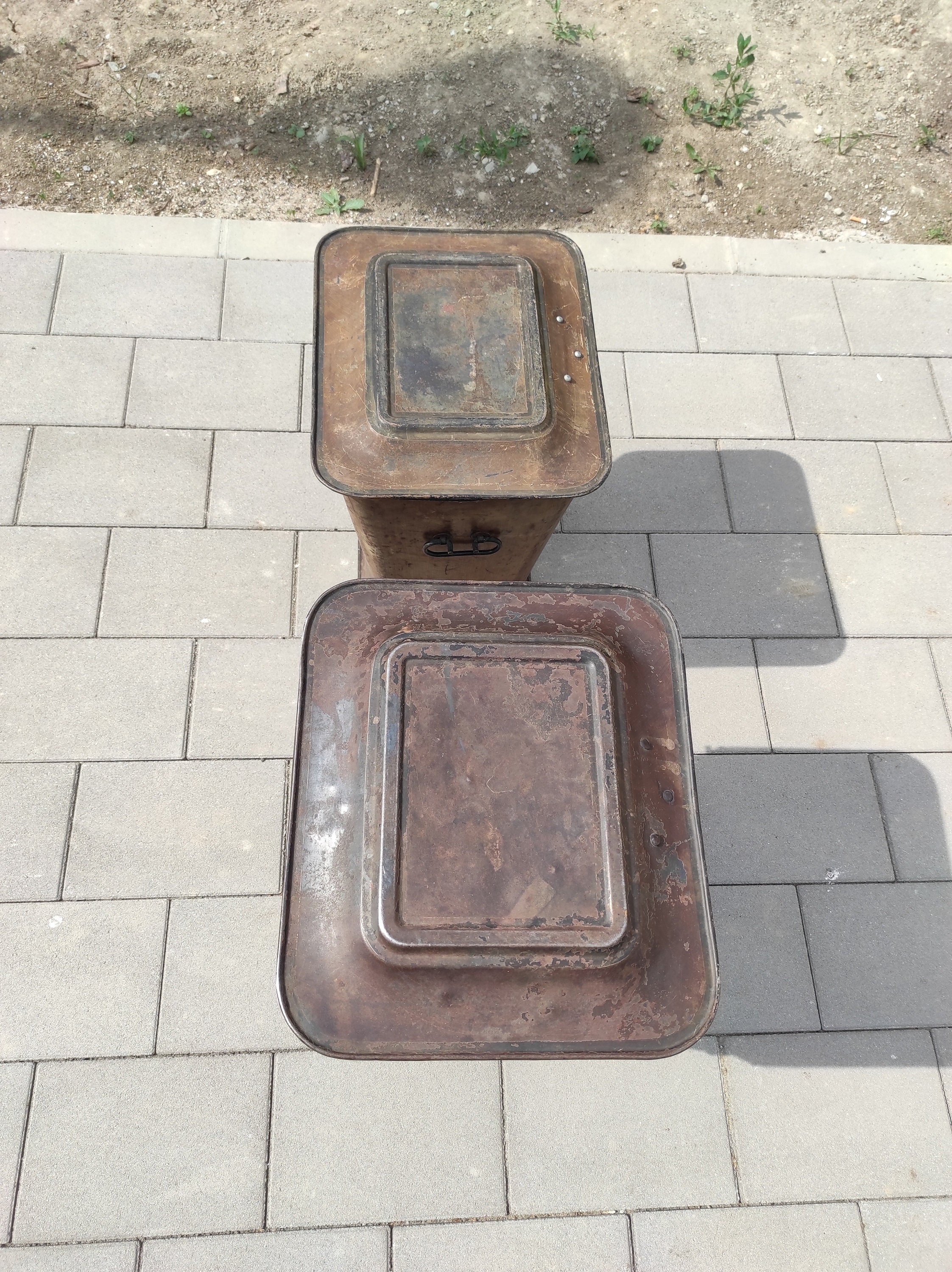 Pair of Antique Coal Bins, Vintage Fireplace Coal Storage Box, Antique ...