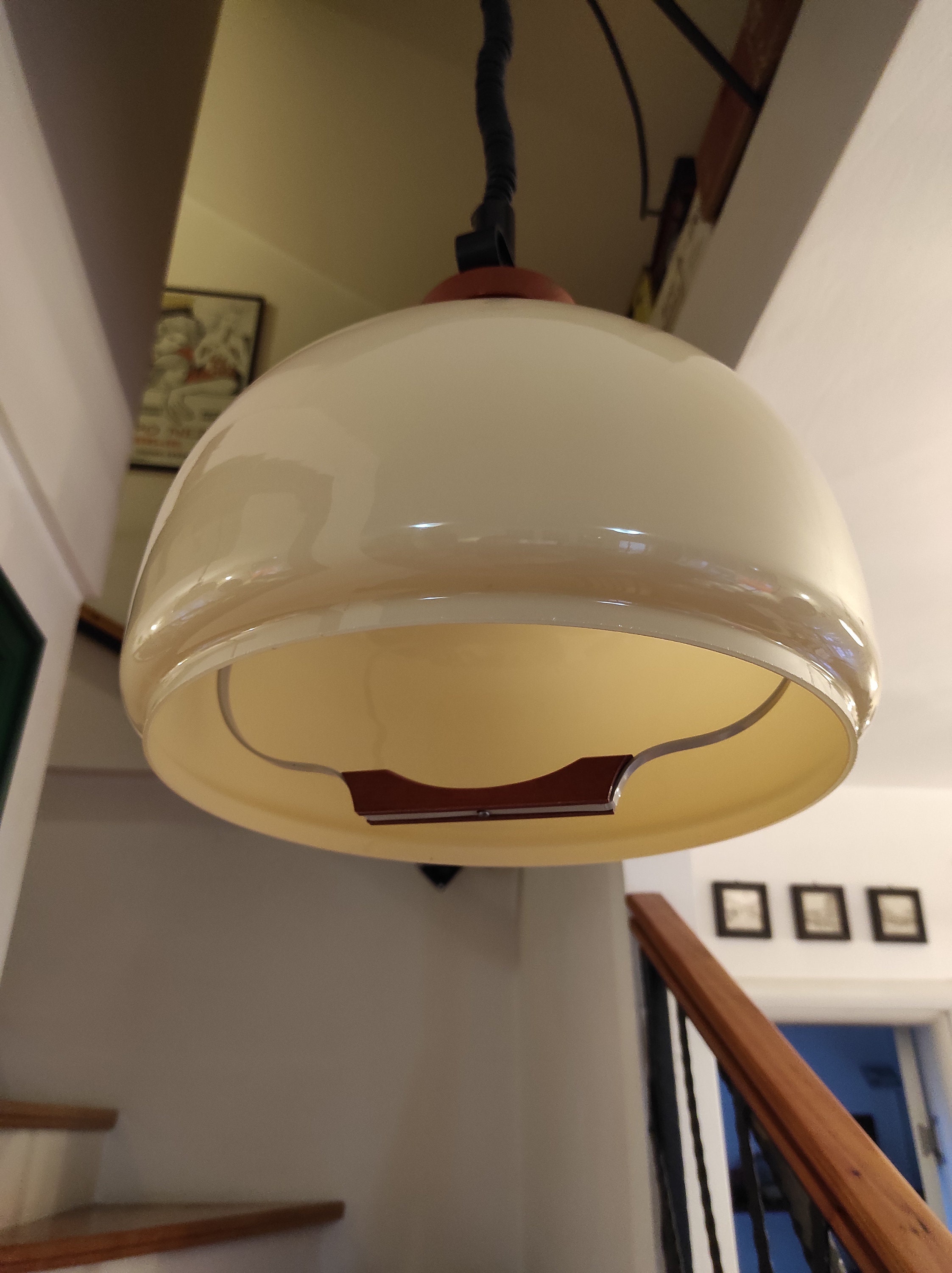 Mid Century Pendant Light, MCM Ceiling Light, Vintage Light, 1970s ...