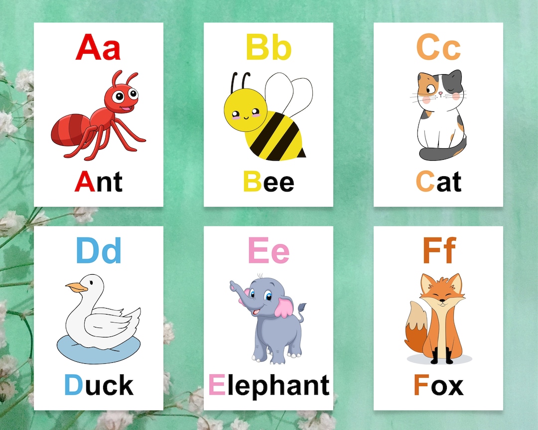 Printable Alphabet Animal Flashcards for Kids #2 - Capital and ...