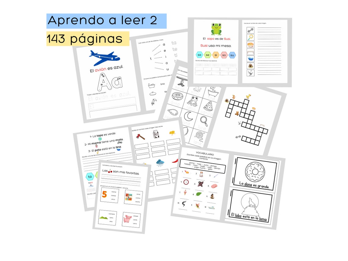 Aprendo a Leer 2 (learning How to Read in Spanish 2) - Etsy