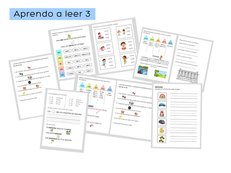 Aprendo a Leer 3 (learning How to Read in Spanish 3) - Etsy