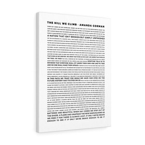 Amanda Gorman the Hill We Climb Full Inauguration Poem Canvas ...