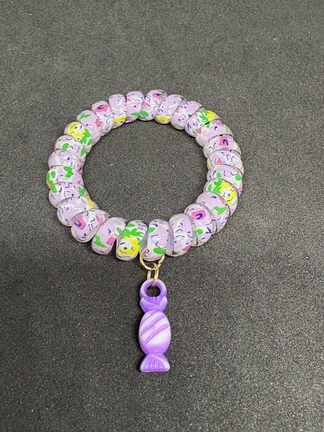 H Purple Stretchy Cord Purple Candy Bracelet - Etsy